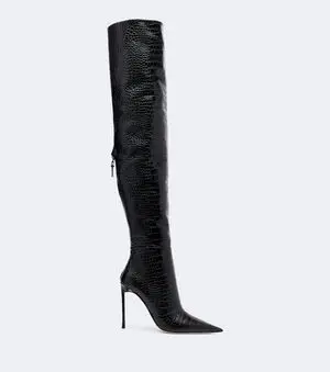 TOM FORD Croc-effect Leather Over-the-knee Boots