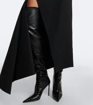 TOM FORD Croc-effect Leather Over-the-knee Boots