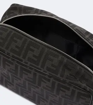 Fendi Ff Zucca Small Leather-trimmed Toiletry Bag