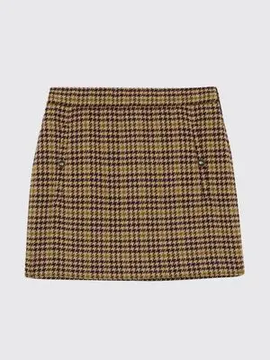 TWINSET Slim Fit Houndstooth Cotton-blend Pencil Mini Skirt