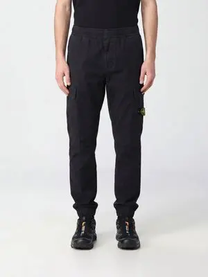 Stone Island Straight-leg Stretch-cotton Cargo Pants With Compass Logo - Navy