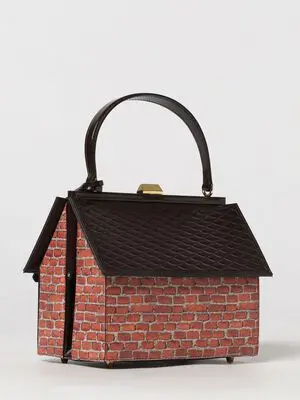 Moschino House Bag Mini Graphic Print Leather Handbag
