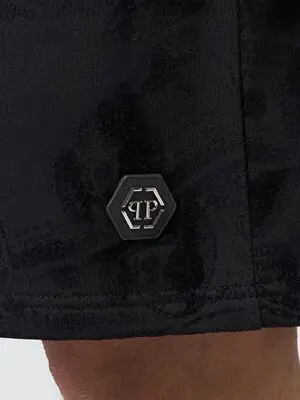 Philipp Plein Jersey Jogging Shorts With Graphic Print And Drawstring
