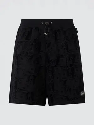 Philipp Plein Jersey Jogging Shorts With Graphic Print And Drawstring
