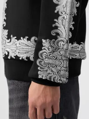 Philipp Plein Baroque Stones Zip-up Sweatshirt With Baroque Print And High Neck