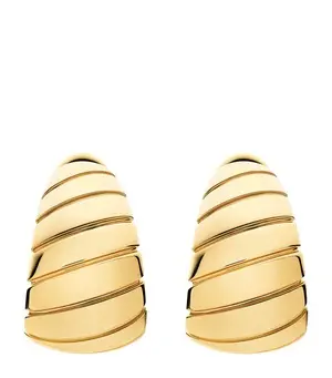 BVLGARI Yellow Tubogas Hoop Earrings - Gold
