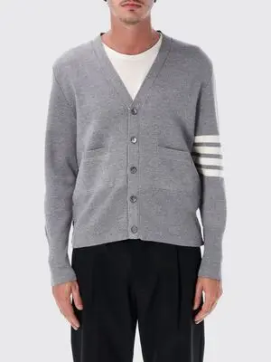 Thom Browne 4-bar V-neck Virgin Wool Cardigan - Grey
