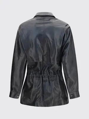 Magda Butrym Distressed Sheepskin Leather Jacket With A Drawstring Waist