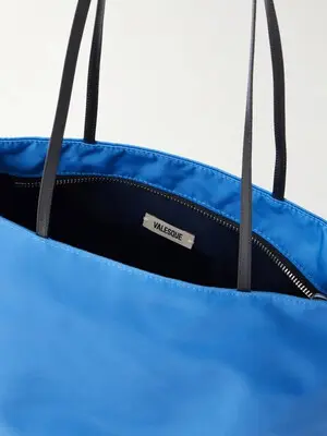 VALESQUE Spaghetti Leather-trimmed Satin Shoulder Bag