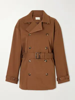 DÔEN Wolfe Belted Cotton-blend Trench Coat - Brown