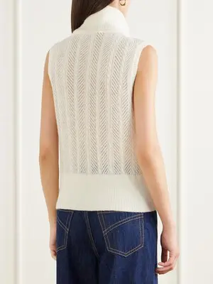 Veronica Beard Mazzy Cashmere Turtleneck Sweater Vest