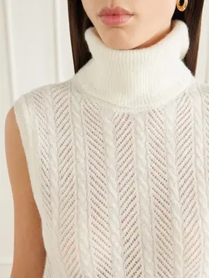 Veronica Beard Mazzy Cashmere Turtleneck Sweater Vest