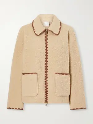 Varley Ruiko Embroidered Recycled-fleece Jacket - Brown