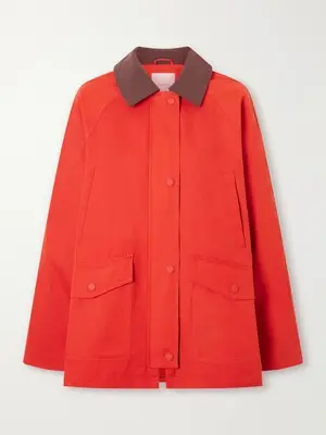 Varley Rylan Corduroy-trimmed Cotton-blend Twill Jacket - Red
