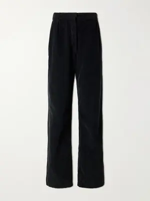 THE ROW Adler Cotton-corduroy Wide-leg Pants - Black