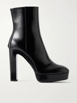 JIMMY CHOO Marine 120 Patent-leather Ankle Boots - Black