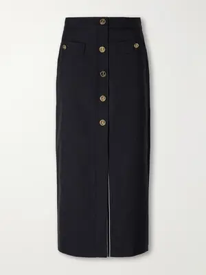 Thom Browne Cotton-blend Midi Skirt - Black