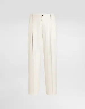 Dolce & Gabbana Pinstripe Wool Trousers Pants And Shorts - Multicolor