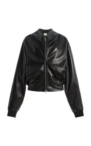 Khaite Ixin Leather Bomber Jacket - Black