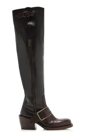 Dries Van Noten Leather Over-the-knee Boots - Tan