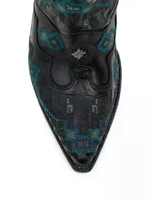 FAUZIAN JEUNESSE Embroidered Leather Boots