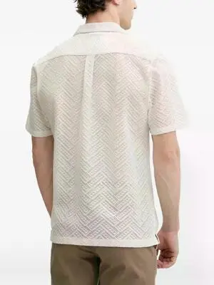 LINDBERGH Geometric-lace Camp-collar Shirt