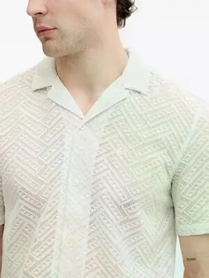 LINDBERGH Geometric-lace Camp-collar Shirt