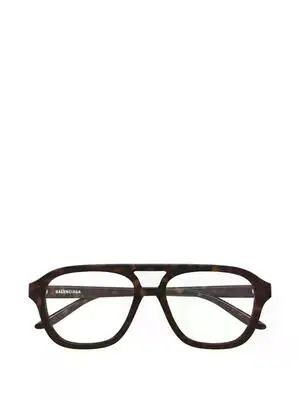 Balenciaga Tortoiseshell-effect Pilot-frame Glasses