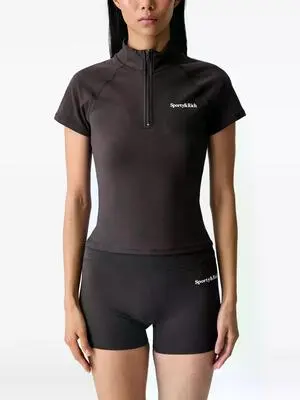 Sporty & Rich Raglan-sleeve Quarter-zip T-shirt
