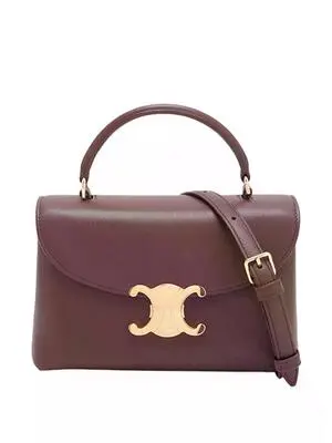Celine 2000-2026 Teen Triomphe Leather Nino Bag Satchel - Red
