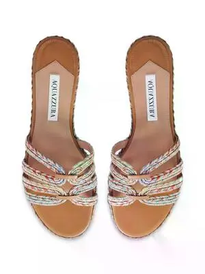 AQUAZZURA Playita Braided Leather Sandals