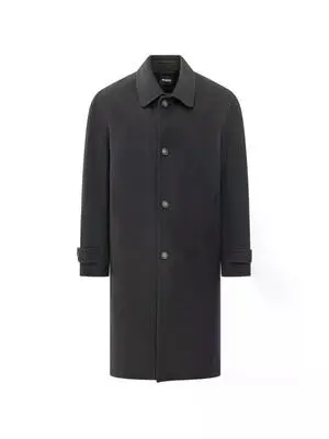 BOSS Button-up Single-breasted Coat - Black