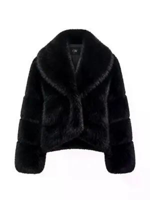 OW Milan Faux Fur Jacket - Black