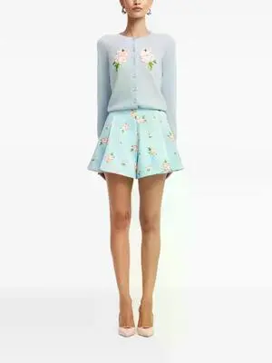 LEO LIN Claire Sequin-embellished Floral-patch Cardigan