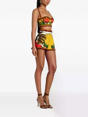 Retrofete Cricket Tropical-sunset-print Cropped Top