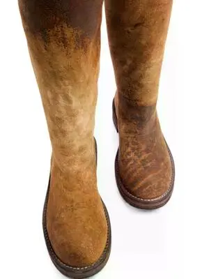 ANN DEMEULEMEESTER Burned-finish Suede Boots