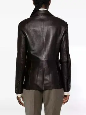 THE JACKIE LEATHERS Single-breasted Leather Jacket