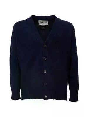 AMARANTO Distressed V-neck Cardigan - Blue