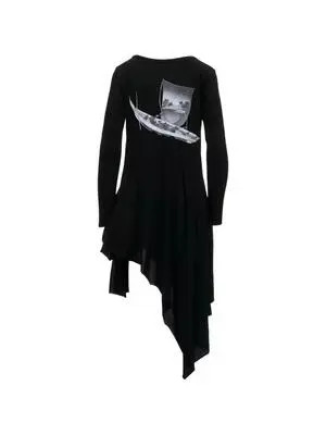 Yohji Yamamoto Graphic-print Asymmetric Dress