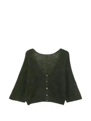 Ba&sh V-neck Crystal-button Cardigan