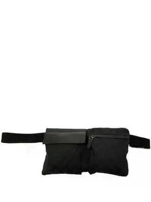 Gucci 2000-2015 Gg Canvas Double Pocket Belt Bag - Black