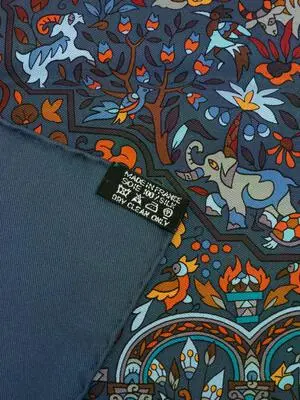 Hermès 1990-2010 Les Jardins D'armenie Silk Scarf Scarves - Blue