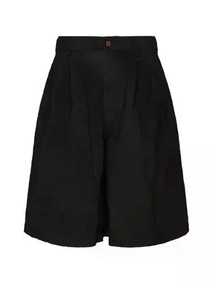 Comme Des Garçons Pleated Knee-length Shorts - Black