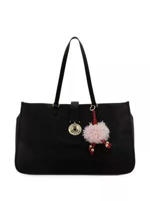 Moschino Logo-plaque Bag-charm Tote Bag - Black