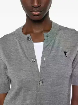 AMI Paris De Coeur Short-sleeve Cardigan