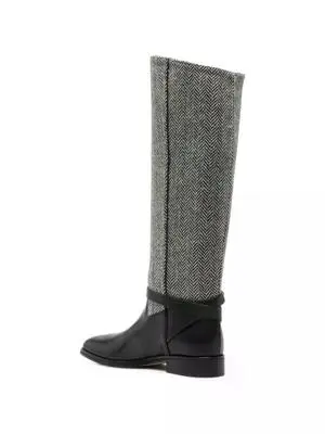 JIMMY CHOO Lawton Herringbone Knee-high Boots