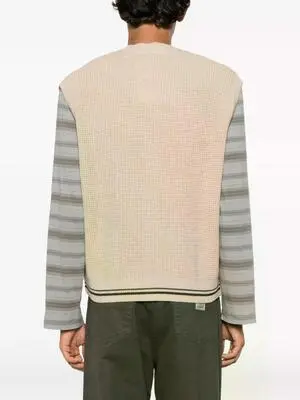 Maison Kitsuné Logo-patch Waffle-knit Cardigan