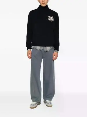 Maison Kitsuné Fox-intarsia High-neck Sweater