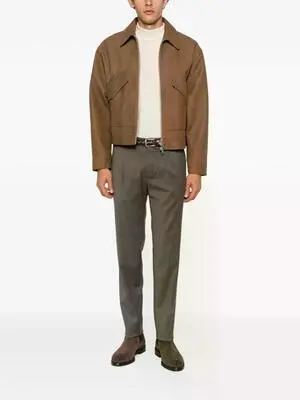 Incotex Pleated Tapered Trousers - Brown