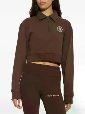 Palm Angels Cropped Quarter-zip Sweater
